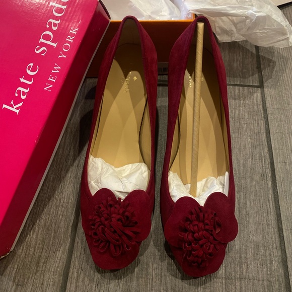 kate spade | Shoes | Nwt Kate Spade Carmen Heel In Ruby Suede | Poshmark